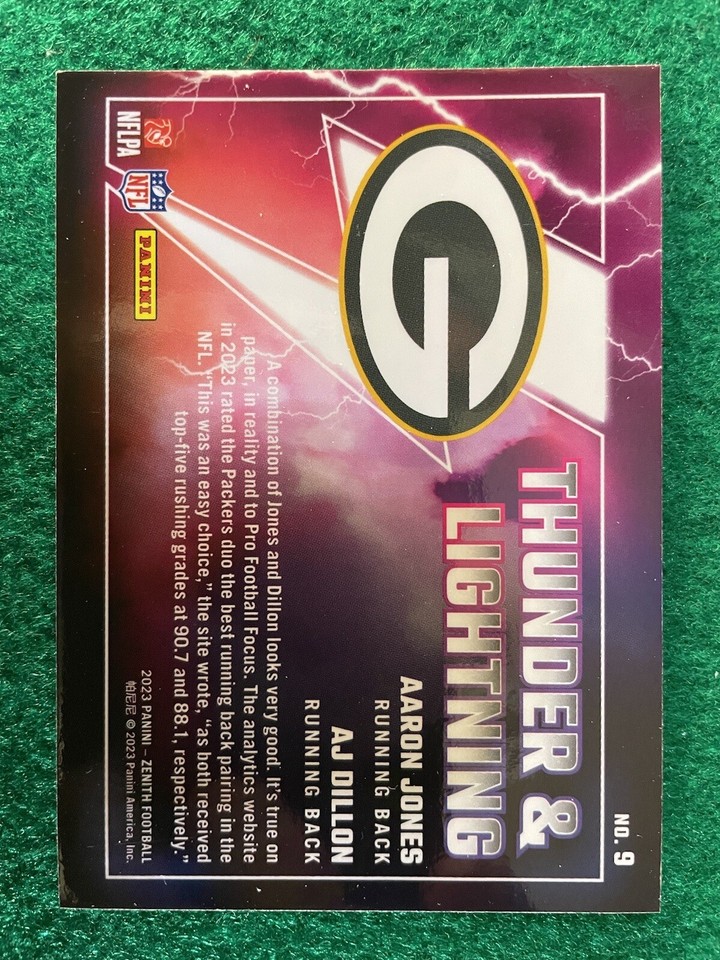Aaron Jones / AJ Dillon 2023 Zenith Thunder & Lightning Green Bay ...