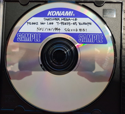 snatcher mega cd pal Konami Sample Disc Beta Pre-Release 100% original ...