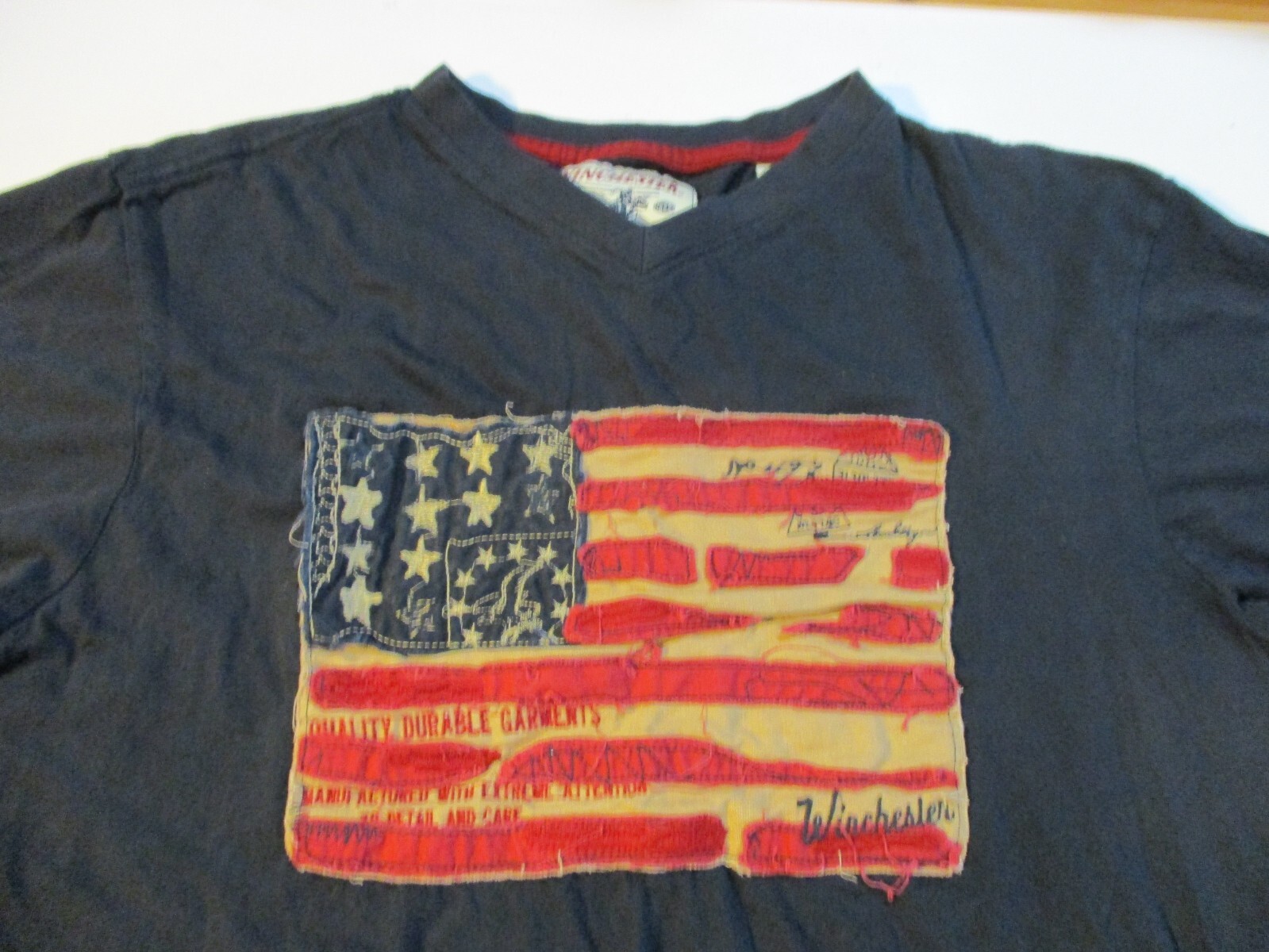 WINCHESTER REEPEATING ARMS BRAND SEWN RUSTIC US FLAG … - Gem