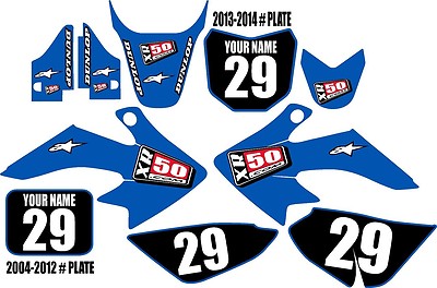 2004-2025 HONDA CRF 50 Graphics Kit Custom Number Plates Blue XR50.com ...