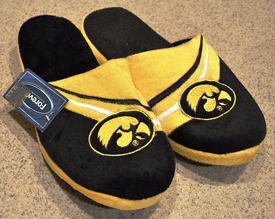 Iowa Hawkeyes Slippers Team Colors Logo NEW NCAA Two Toned House shoes ...