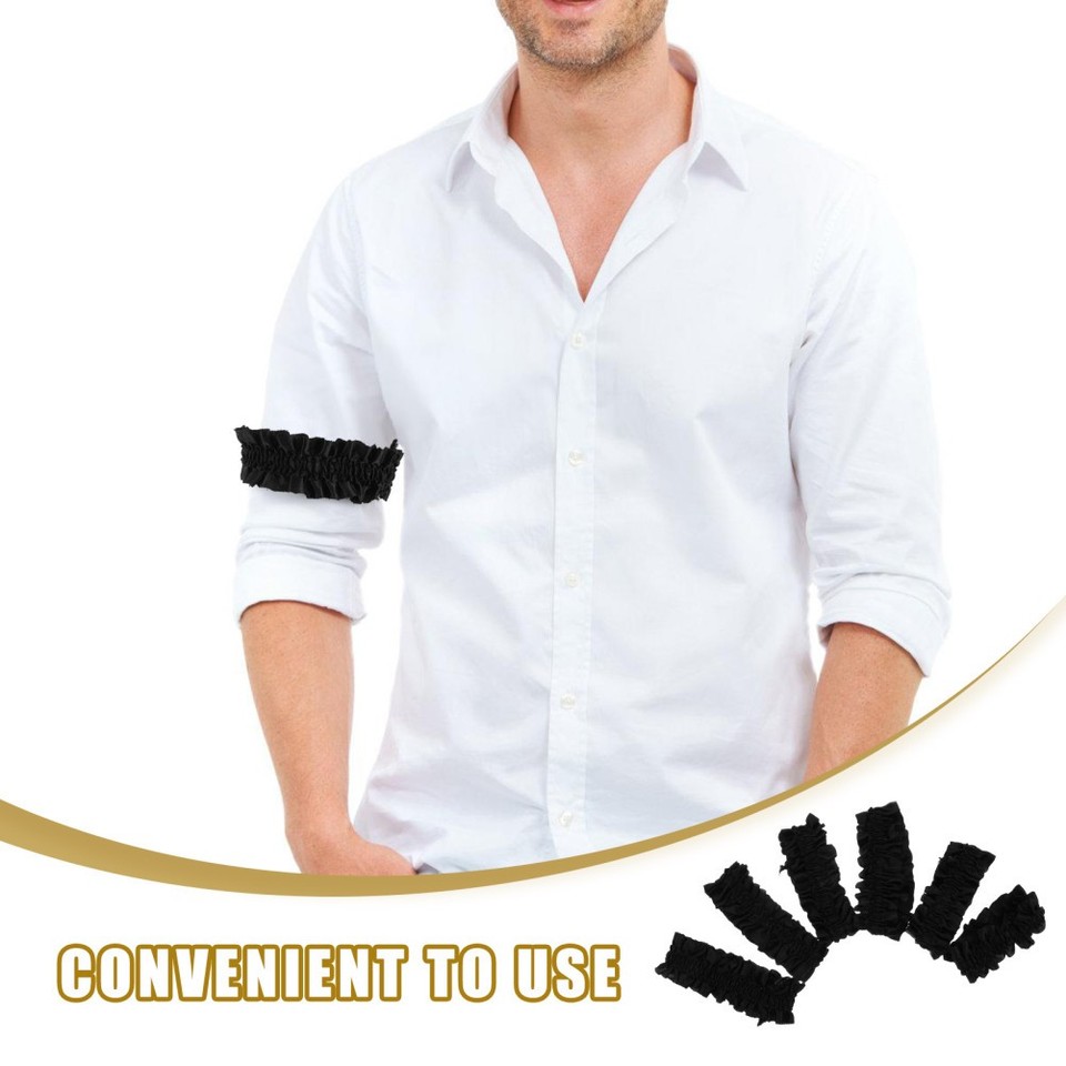 3 Pairs Satin Sleeve Garters For Men: Elastic Armbands With Trim For ...