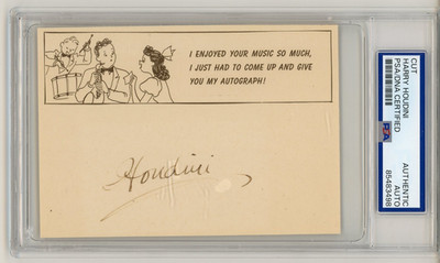 Harry Houdini ~ Signed Authentic Signature on Autograph Card ~ PSA DNA ...
