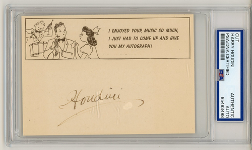 Harry Houdini ~ Signed Authentic Signature on Autograph Card ~ PSA DNA ...