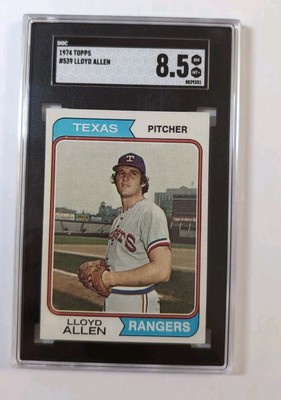 1974 Topps - Lloyd Allen #539 Texas Rangers Graded SGC 8.5 NM-MT+ Sharp ...