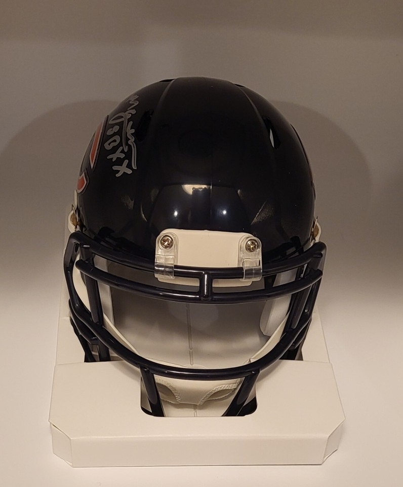 Ken Margerum signed 1985 Chicago Bears Riddell mini helmet Beckett BAS ...