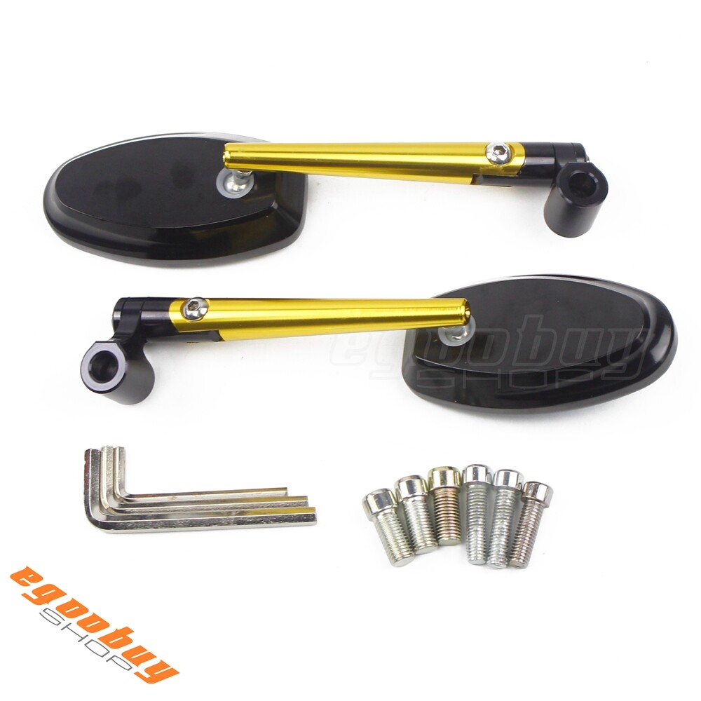 Gold Motorcycle Side Rear Views Mirrors 8MM 10MM For Suzuki Honda ...