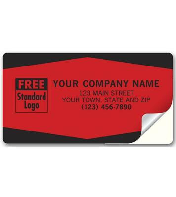 500 Service Labels / Padded / Hot Red & Black /3.5" x 1.875" / Nebs ...