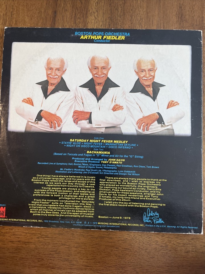 Arthur Fiedler/Boston Pops SATURDAY NIGHT FIEDLER LP Cassical Pop Disco ...