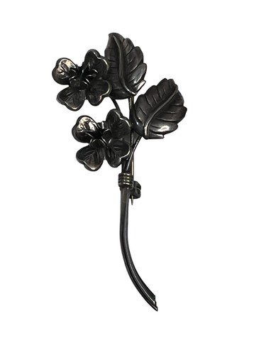 Lang Handmade Floral Brooch Vintage Sterling Silver Long Stem Bouquet ...