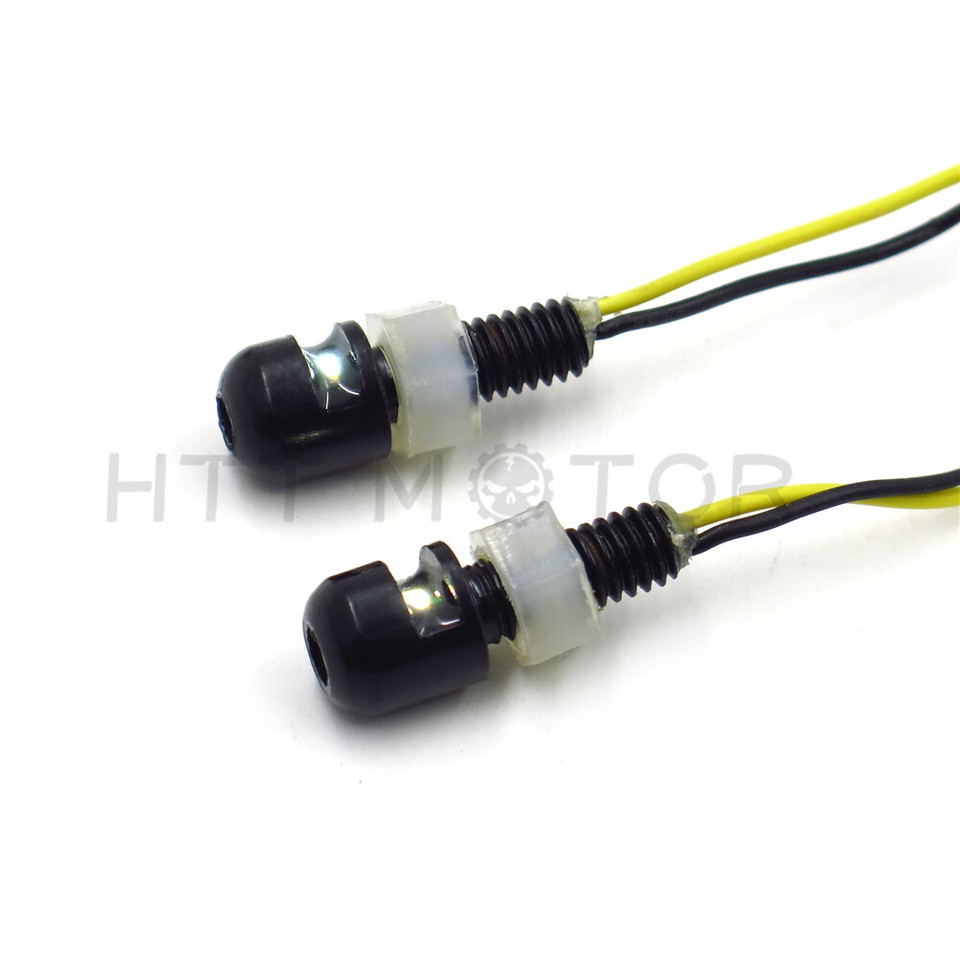 Black Universal Led License Tag Plate Bolt Lights Motorcycle Cruiser ...