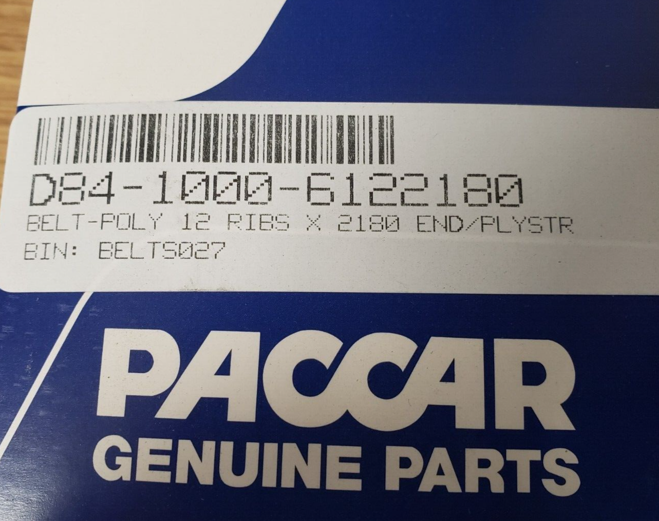 ~NEW GENUINE PACCAR PART~ 12 RIBBED POLY BELT 2180 END PLYS~ D84-1000 ...