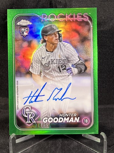 2024 Topps Chrome Hunter Goodman True Green Refractor Rookie Auto 14/99 ...