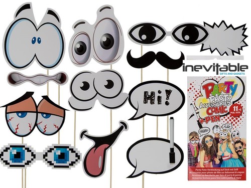 Comic Party Photo Booth Accessories Selfie Props Fun Party Kids Wedding ...