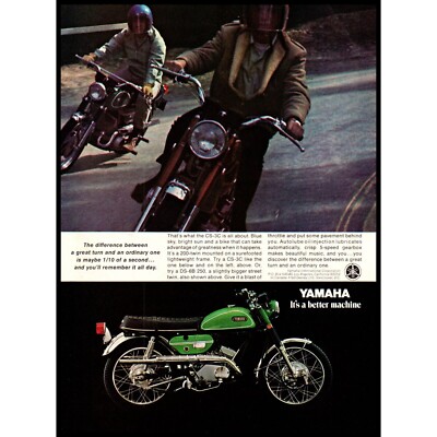 1970 Yamaha CS-3C DS-6B Motorcycles Vintage Print Ad Street Bike ...