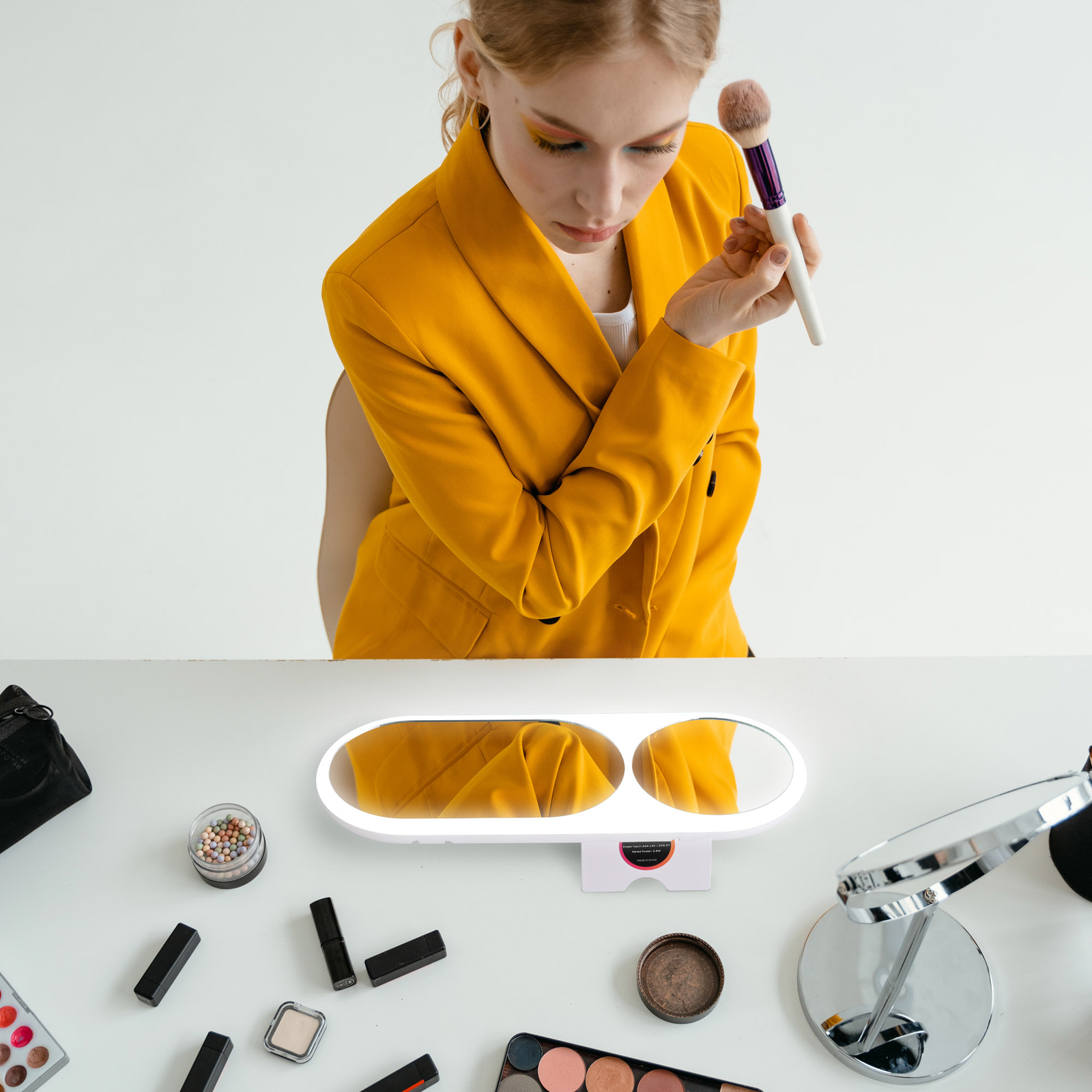 Byootique Sun Visor Makeup Desk Mirror LED Light 3X Magnification for ...