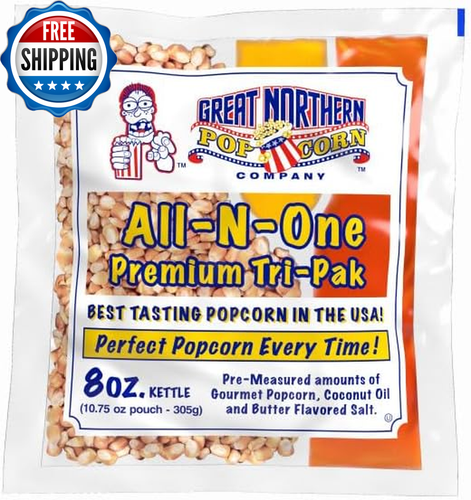 All-In-One Premium Tri-Pack Popcorn - 10.75-Ounce Movie Theater Popcorn ...