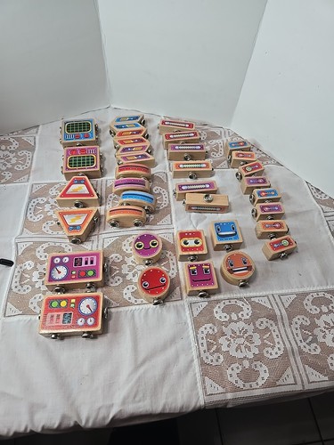 Lakeshore Snap-Bots Create Robots ALL 36 PCS Lot Wooden Builders TOY ...