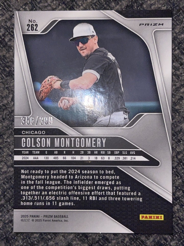 2025 Panini Prizm Baseball Colon Montgomery #262 Orange Parallel/399 | eBay