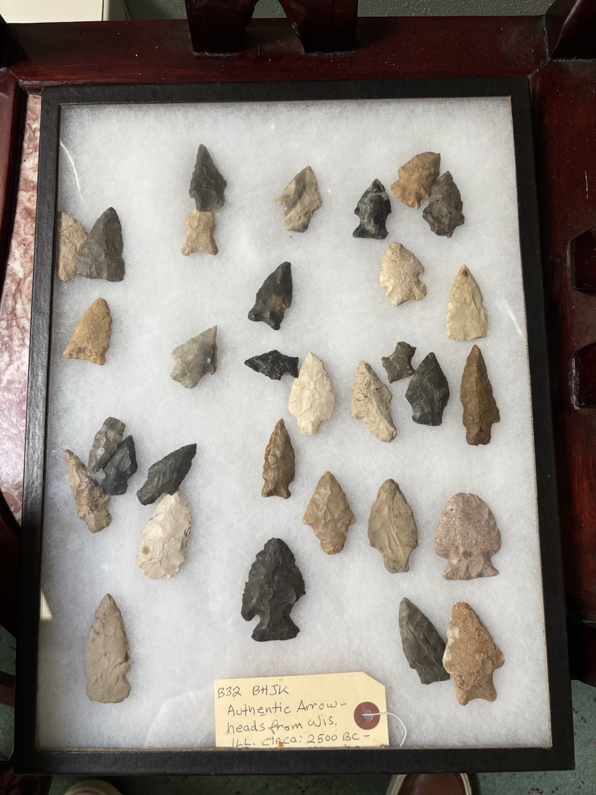 Framed arrowheads authentic 2,500 B.C Range Wisconsin | eBay