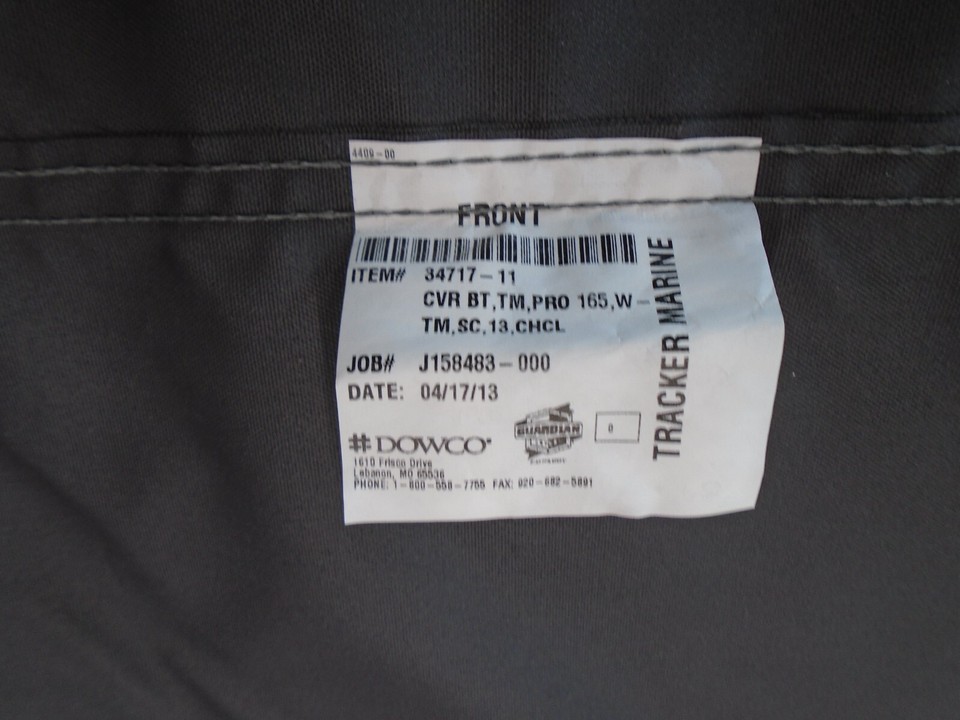 2013 Tracker Pro 165 Boat Cover | DOWCO 34717-11 | DOWCO Grey Marine ...