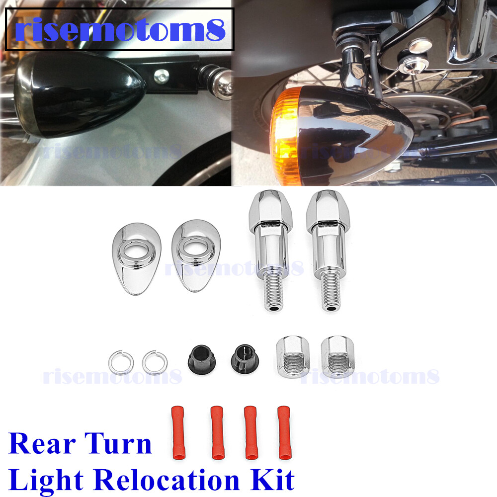 Rear Turn Signal light Relocation Mount Kit For Harley Softail Fat Boy ...