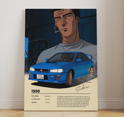Initial D Collection: Iconic Characters & Cars - A1/A2/A3/A4 Canvas ...