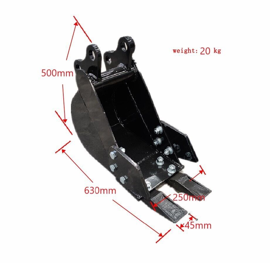 2-3.5 Tons Excavator Attachment 250mm Narrow Bucket Trenching Buckets 9 ...