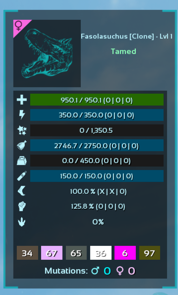 ARK Survival Ascended PvE Fasolasuchus level 1 Clone PC/XBOX/PS5 ASA ...