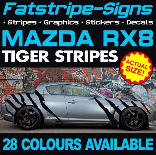 to fit MAZDA RX8 TIGER STRIPES GRAPHICS DECALS STICKERS CAR VINYL 1.3 ...