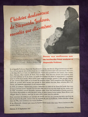 Collaboration affiche de propagande anti-bolchevique de 1941 Frolowa ...