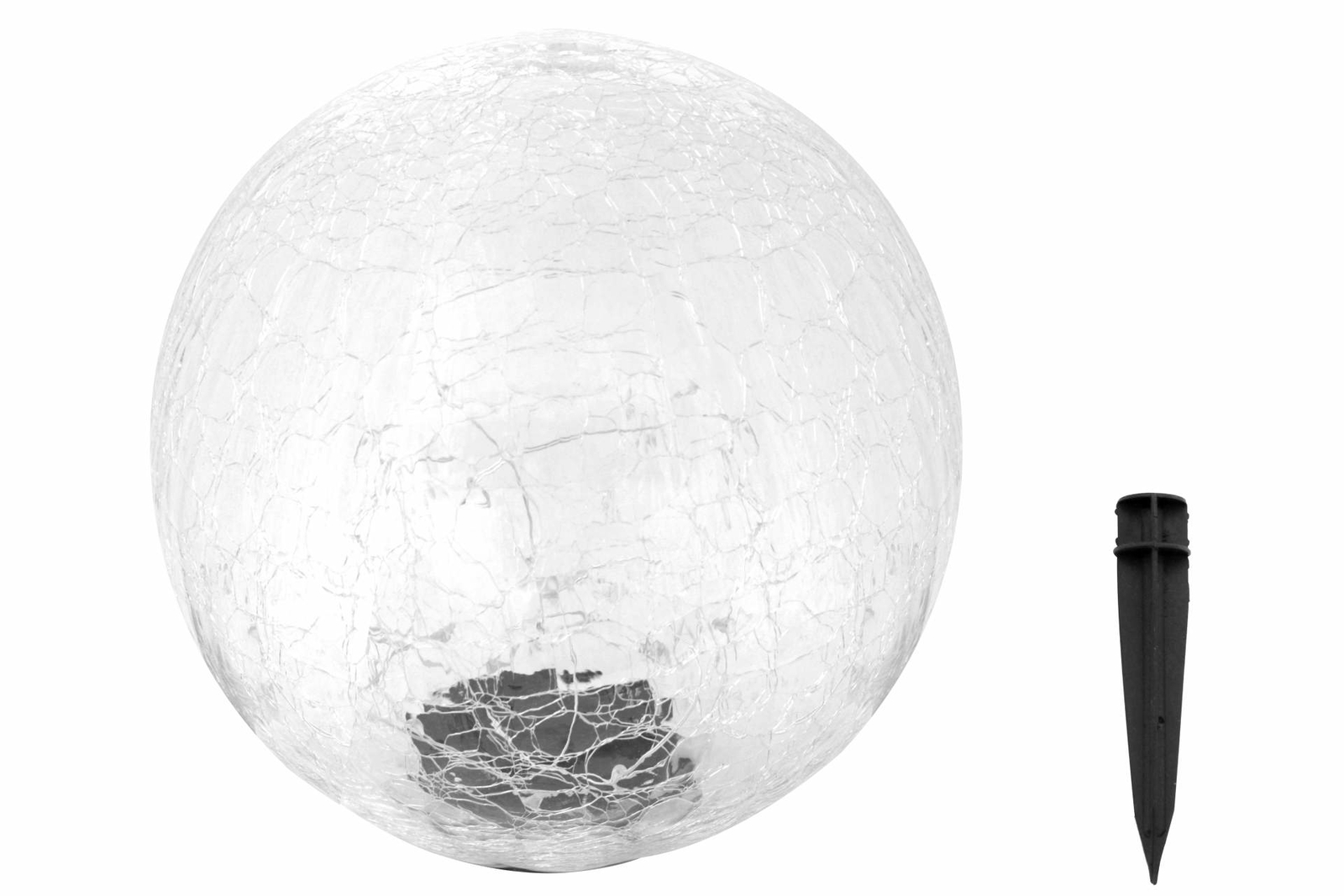 KYNAST Solar LED Glas Kugelleuchte Ø 15 cm Bruchglasoptik Erdspiess ...