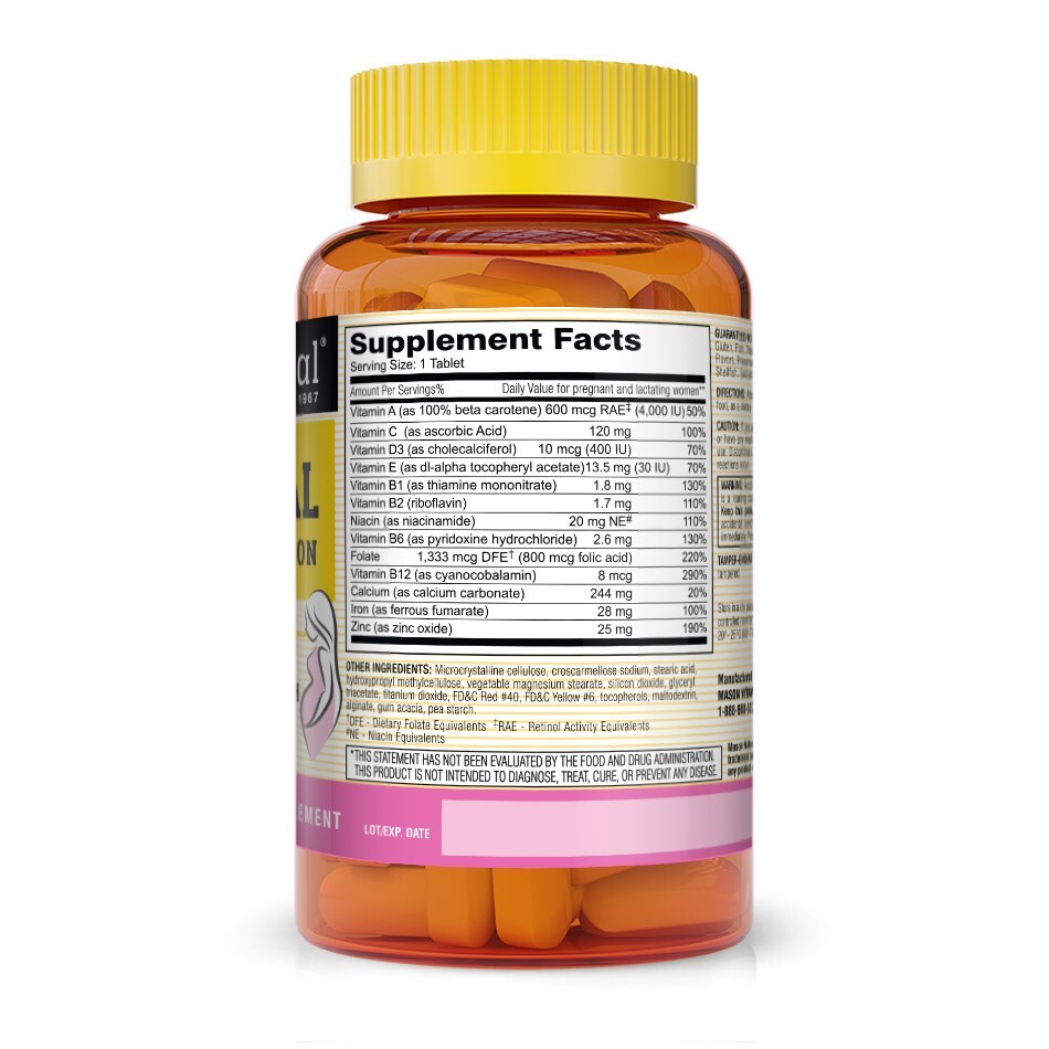 Mason 77a1zk1 1 EA Masonatal Compare to Stuart Natal Prenatal Tabs 100 ...