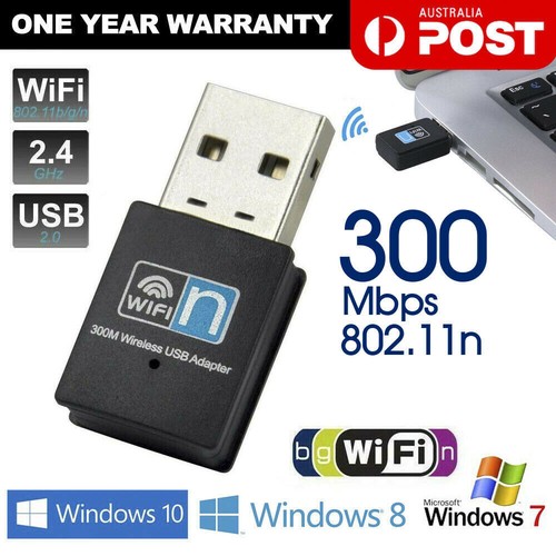 USB Wireless N WiFi Adapter Dongle Network LAN Card 802.11n 300Mbps ...