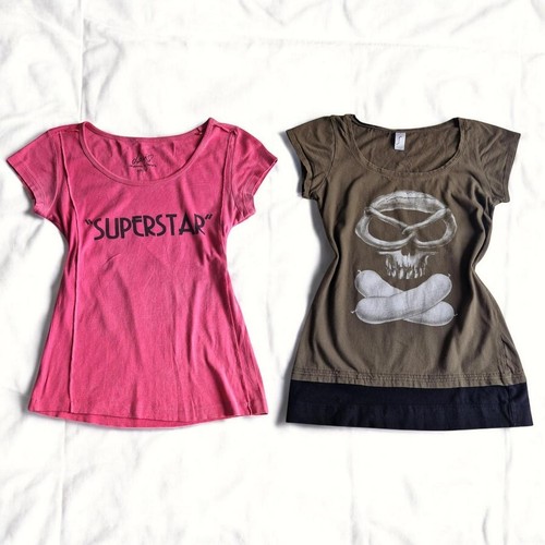 two emo grungecore fitted mcbling tees set bundle, gothic, mallgoth ...