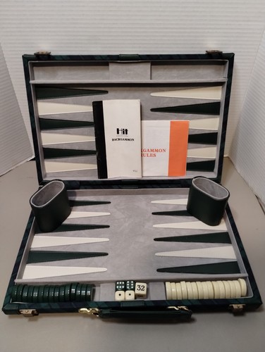 VINTAGE HIT INDUSTRIES 1978 BACKGAMMON Green Plaid BOX SET Complete | eBay