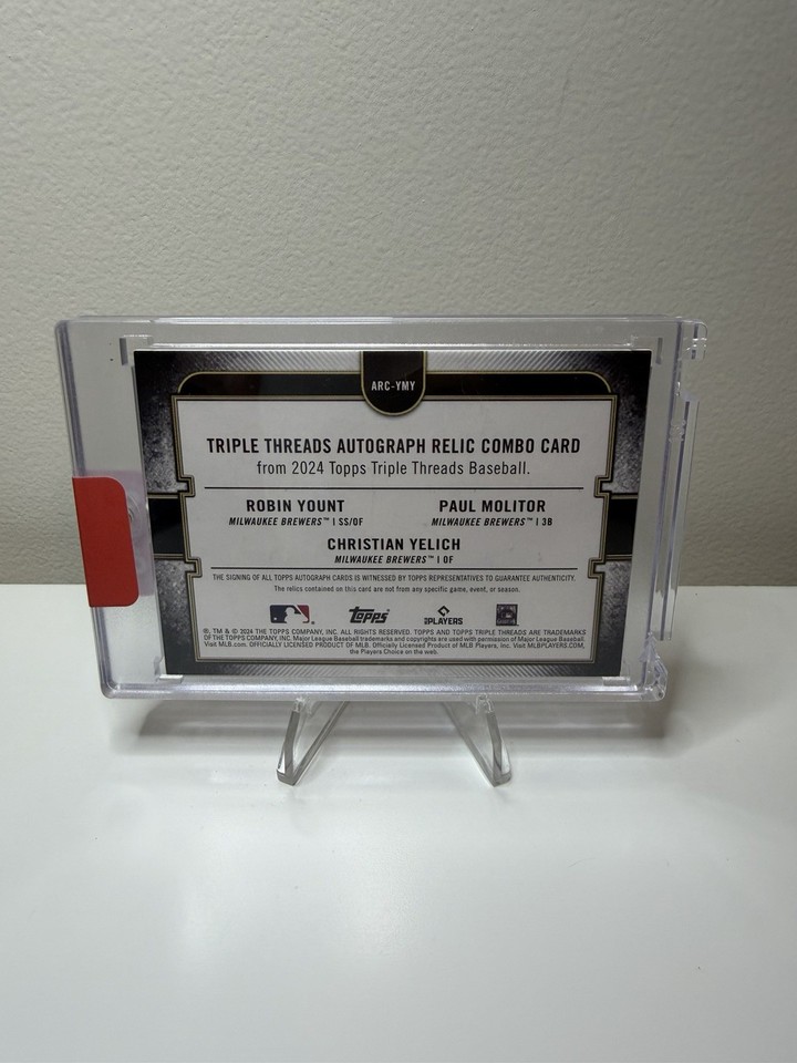 2024 Topps Triple Threads -Autograph Relic Combo Yount Molitor Yelich ...