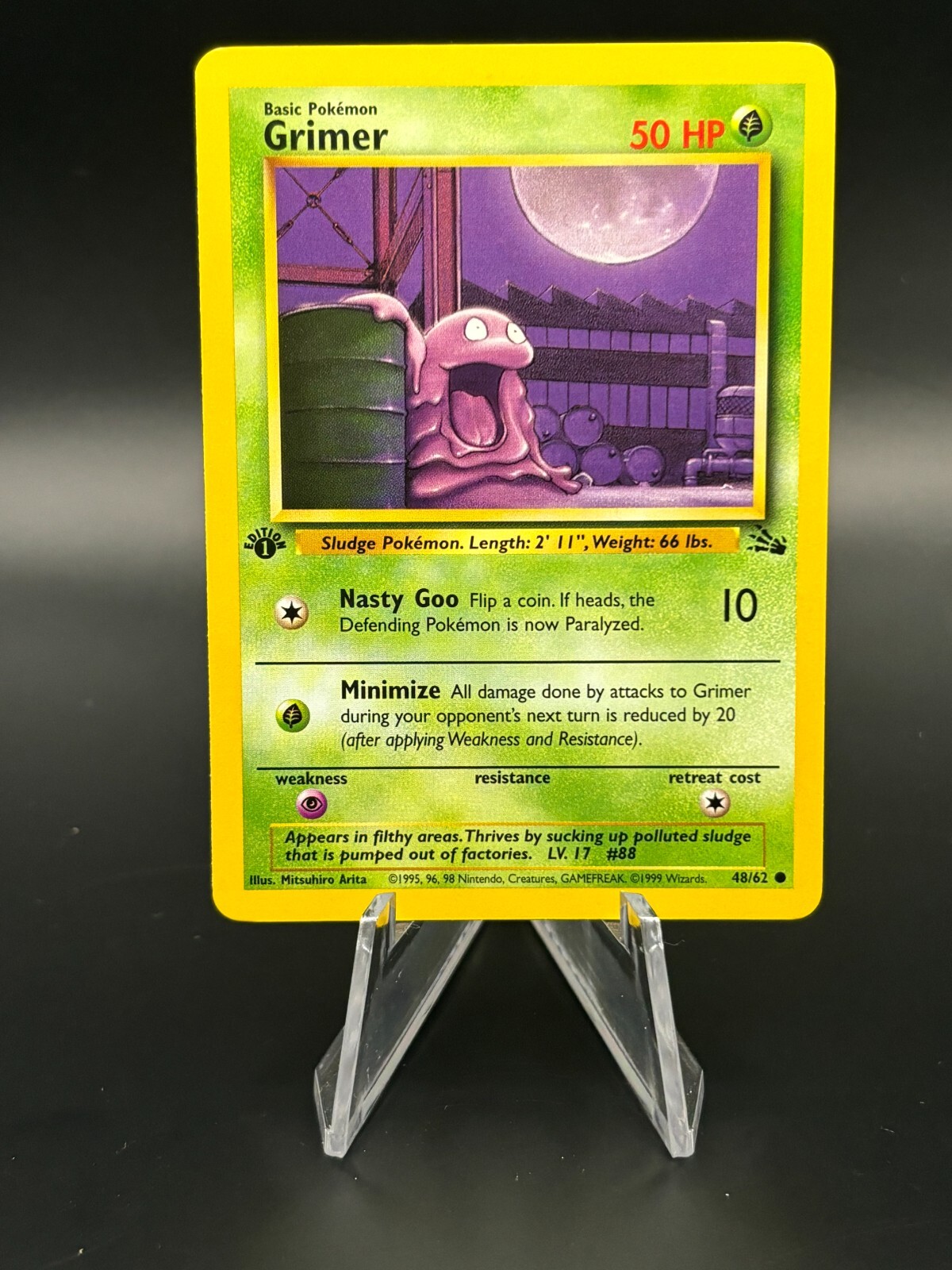 1st Edition Grimer LP/NM 48/62 Fossil Common Pokemon Card | eBay