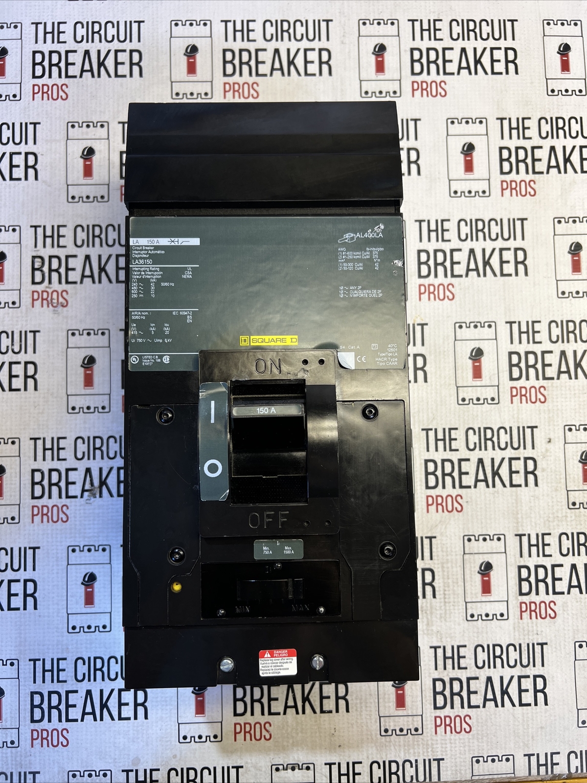 LA36150 - Square D 150 Amp 3 Pole 600 Volt Plug-In Circuit Breaker ...