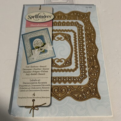 New Spellbinders Die Set LABELS 40 DECORATIVE ACCENTS Nestabilities S4 ...