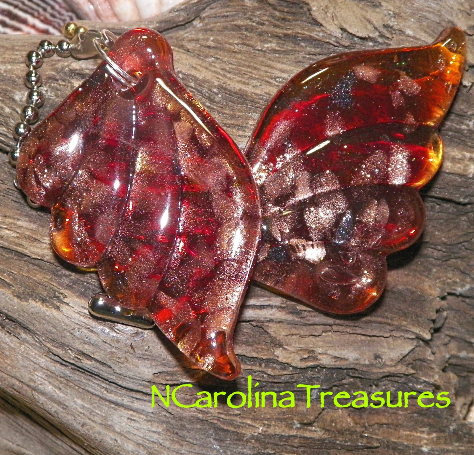 ANGEL WINGS RED COPPER FLAKE MURANO ART GLASS CEILING FAN PULL PULLS ...