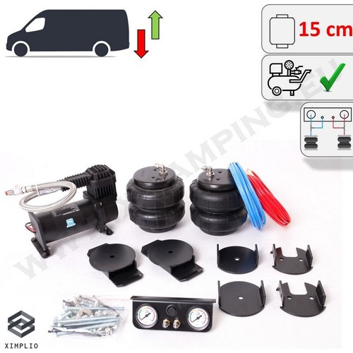 Luftfeder 15 cm Zwei-Kreis-System mit Luftkompressor für Fiat Ducato ...
