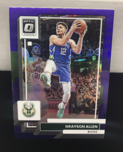 Grayson Allen Purple Prizm 2022-23 NBA Optic Donruss #83 Milwaukee ...