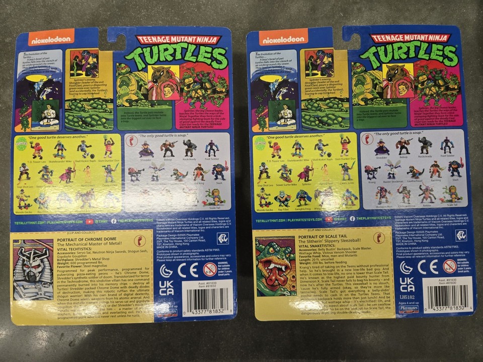 Teenage Mutant Ninja Turtles Playmates Toys Scale Tail and Chrome Dome ...