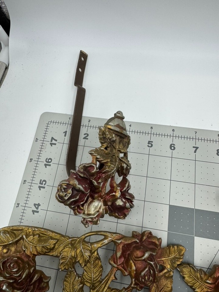 Vintage Ornate Cast Aluminum Drapery Tie Backs Curtain Wall Brackets ...