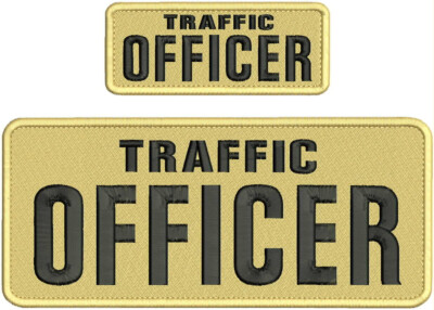 Traffic Officer Embroidery Patch 4x10 And 2x5 Velcr@ On Back Black On ...