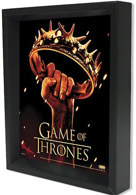 GAME OF THRONES CROWN 3D LENTICULAR SHADOW BOX 8X10 HBO NIGHTSWATCH JON ...