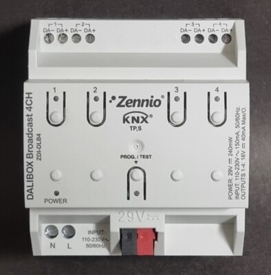 Zennio ZDI-DLB4 KNX-DALI Broadcast Interface 4 Kanäle f je 20 ...