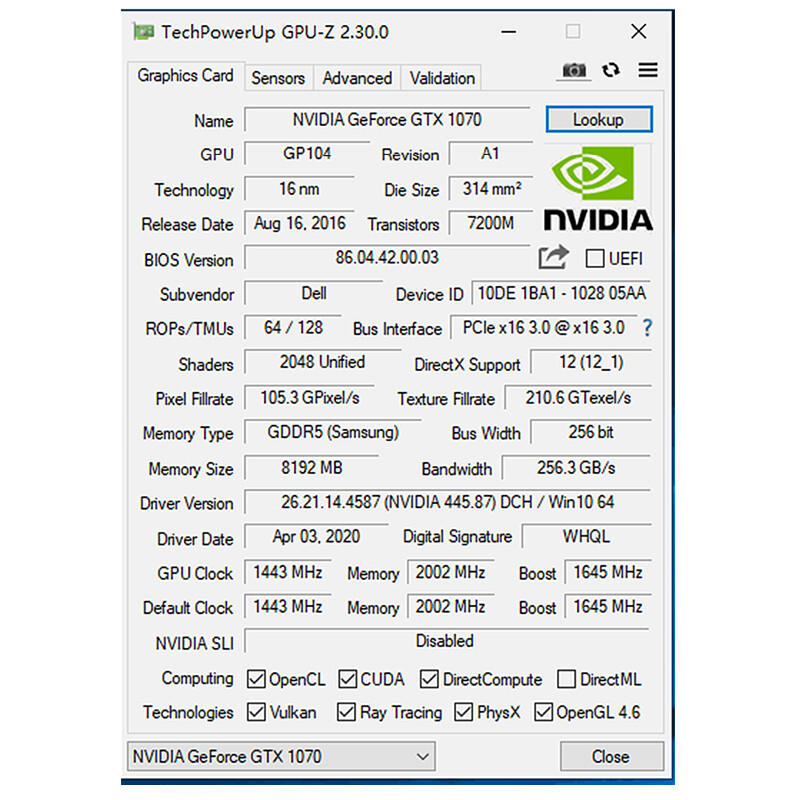 For Dell Alienware Clevo MSI MXM GTX1070 8G Graphics Video Card | eBay