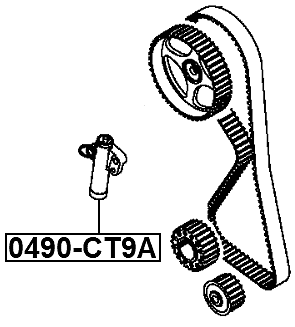Timing Belt Tensioner Pulley Febest 0490-CT9A OEM MD308086 | eBay